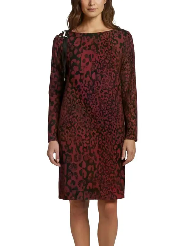 VERSUS Leopard Print Midi Dress - Red