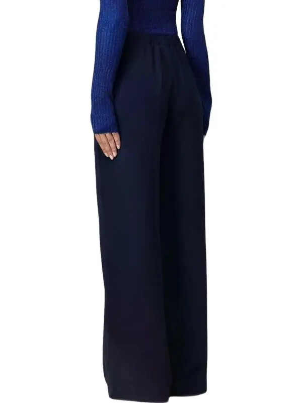 Emporio Armani Pleated Crêpe Trousers - Blue