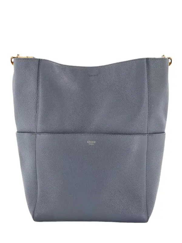 Celine Sangle Seau Shoulder Bag In Calfskin - Grey