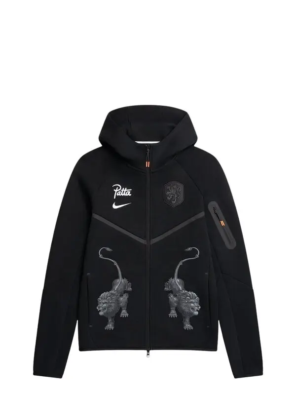 Nike Netherlands X Patta Tech Fleece Full-zip Windrunner Hoodie - Black