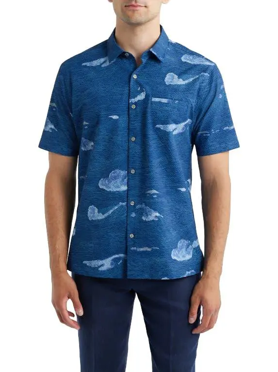 Tori Richard Honu Sighting Performance Pucker Shirt - Navy