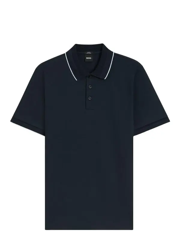 BOSS Slim-fit Polo Shirt In Mercerized Cotton - Dark Blue