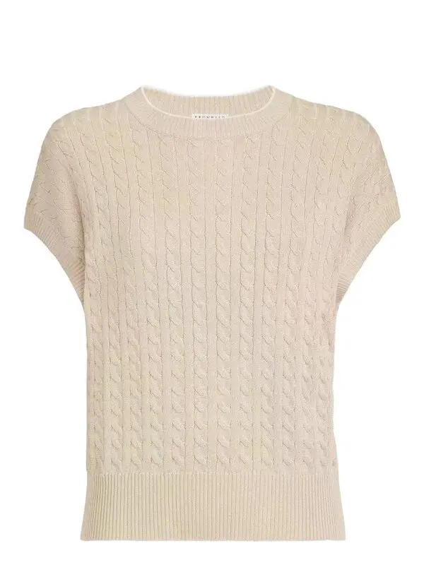 Brunello Cucinelli Sparkling Cotton Cable-knit Sweater - Neutrals