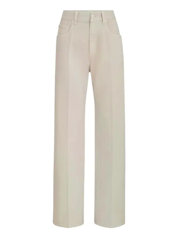 Brunello Cucinelli Dyed Denim Loose Trousers - Neutrals