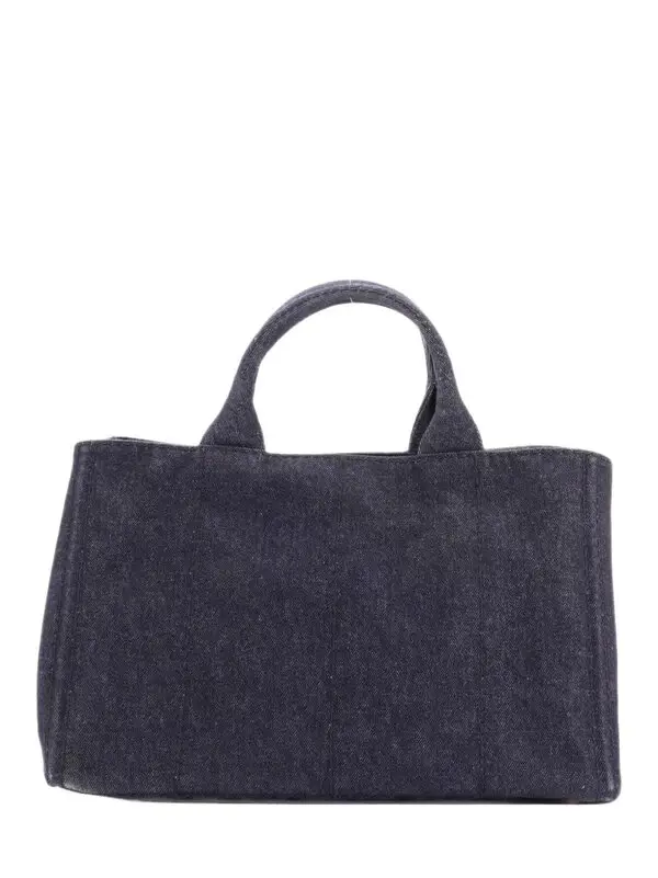 Prada Canapa Denim Large Tote Bag - Blue