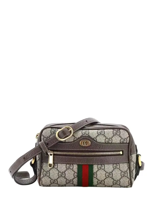 Gucci Ophidia Shoulder Bag Gg Coated Canvas Mini Crossbody Bag - Brown