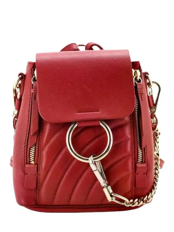 Chloé Faye Quilted Leather Mini Backpack - Red