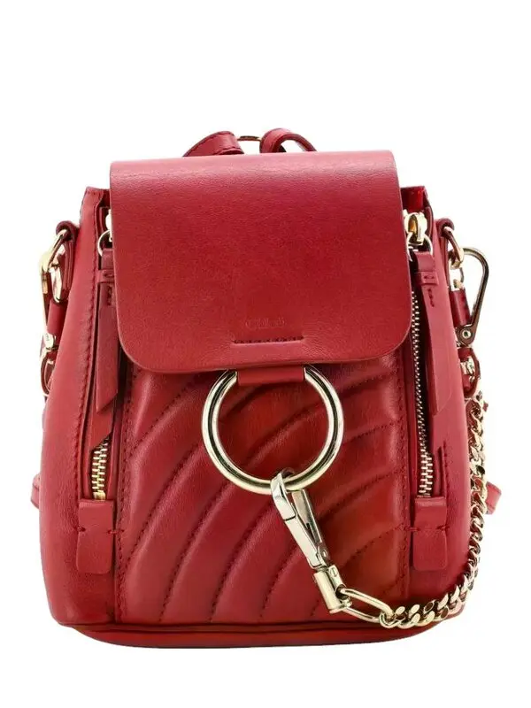 Chloé Faye Quilted Leather Mini Backpack - Red