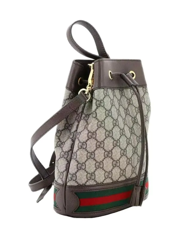 Gucci Ophidia Gg Coated Canvas Small Bucket Bag - Brown