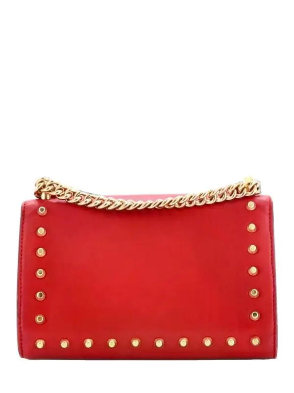 Gucci Pearly Padlock Studded Leather Small Shoulder Bag - Red