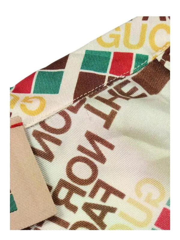 Gucci X The North Face Logo-pattern Silk Shirt - Neutrals