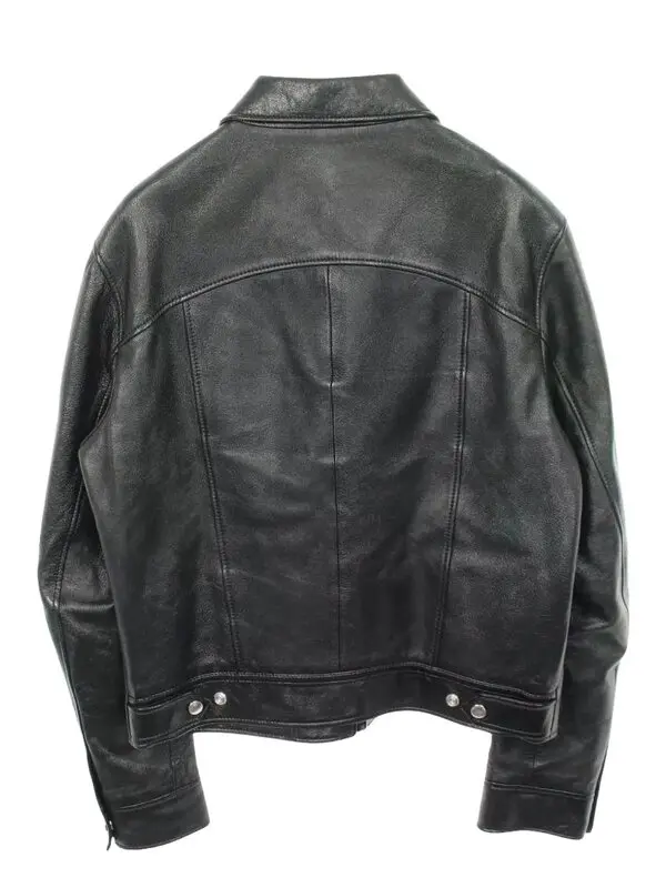 Celine Leather Zip-up Jacket - Black