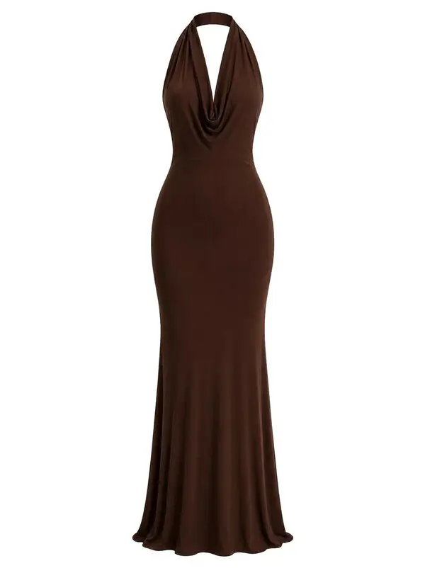 MAISON DE GALA Selene Mocha Gown - Brown