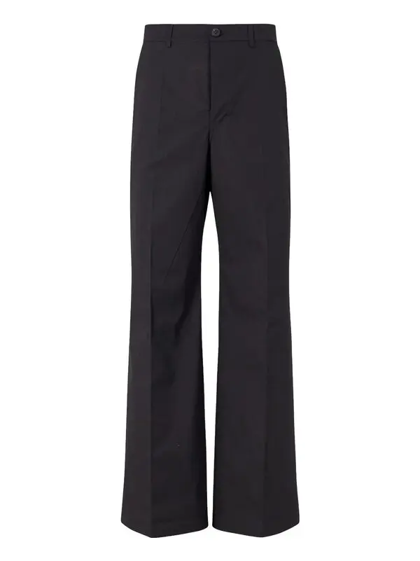Rick Owens Wide-leg Cotton-blend Canvas Trousers - Black