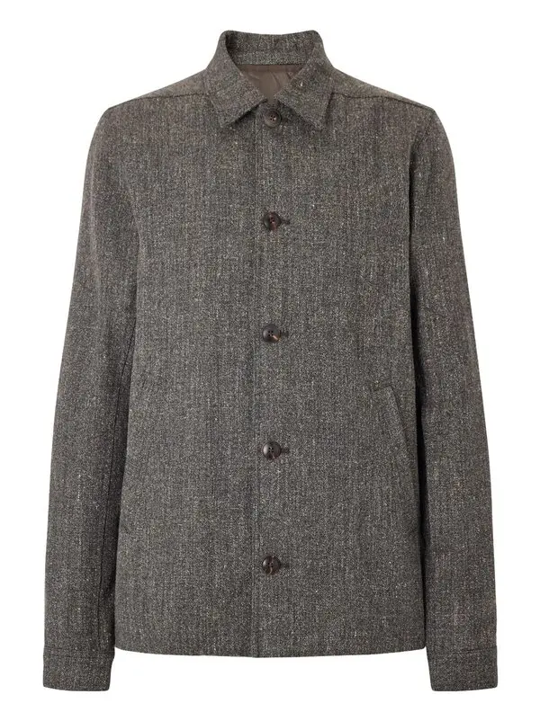 Rick Owens Brad Wool And Linen-blend Jacket - Gray