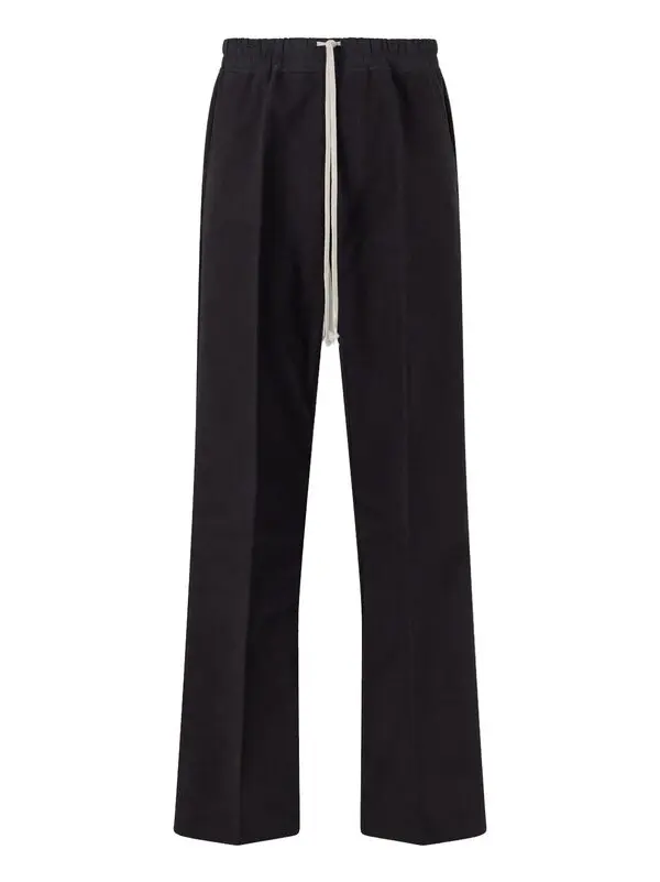 Rick Owens Dietrich Straight-leg Cotton-twill Drawstring Trousers - Black