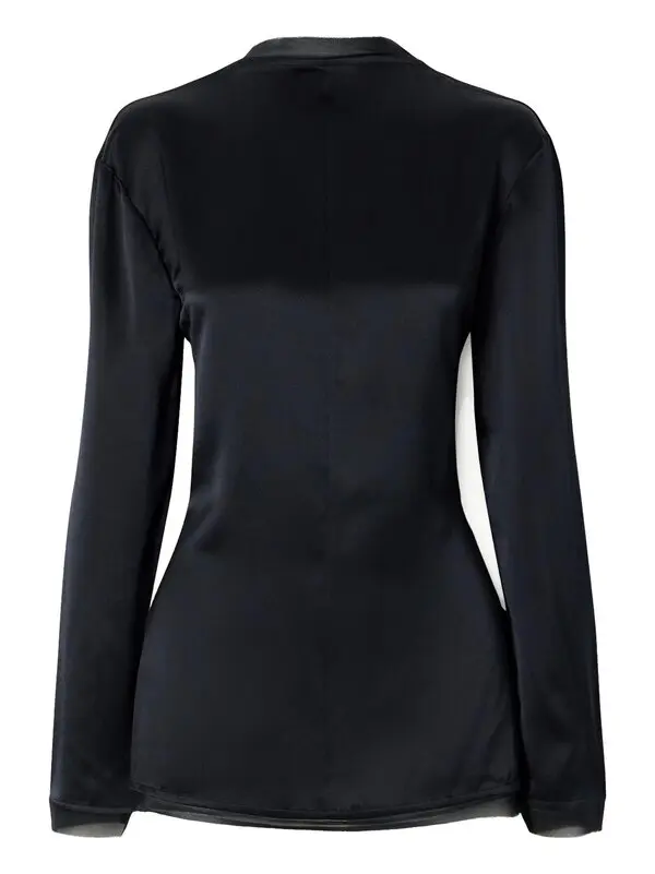 Tove Beau Open-back Tie-detailed Silk Blouse - Black