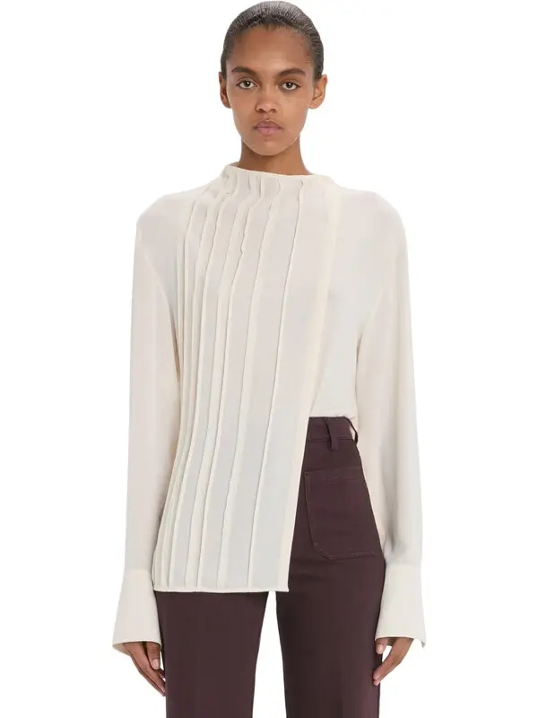 Victoria Beckham Asymmetrical Seam Detail Blouse - Ivory