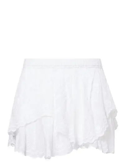 Isabel Marant Étoile Embroidered Tiered Cotton Mini Skirt - Ecru
