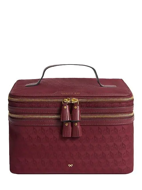 ANYA HINDMARCH Woven Logo Jacquard Vanity Kit - Medium Red