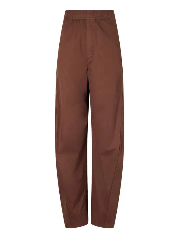 Tibi Garment-dyed Cotton-blend Gabardine Wide-leg Pants - Brown
