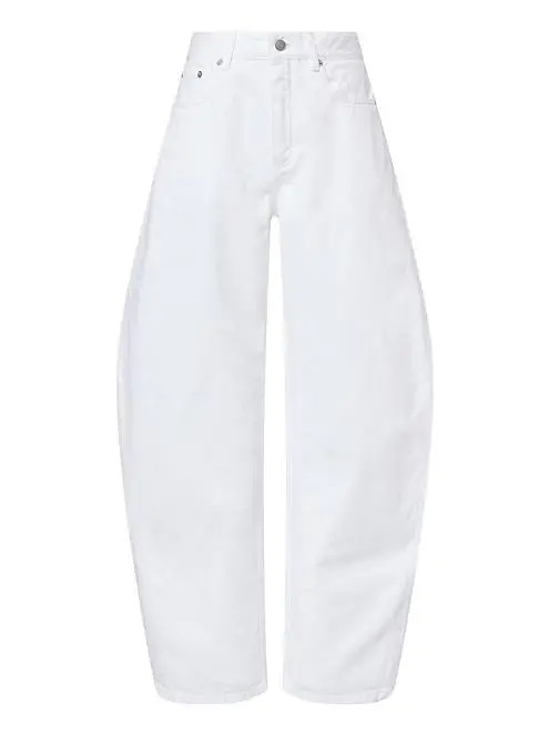 Alaïa Round Curved-leg Denim Jeans - Blanc
