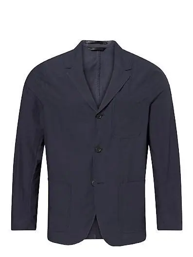 Sunspel Single-breasted Lightweight Cotton Poplin Jacket - Navy