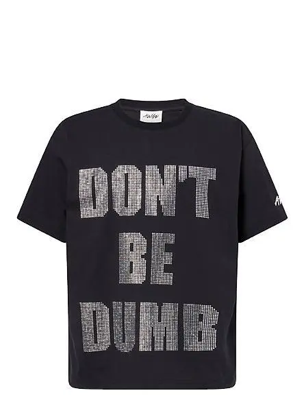 AWGE Blinged Out Short-sleeve Cotton T-shirt - Black