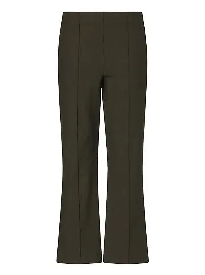 Vince Mid-rise Flared Stretch-cotton Trousers - Thyme