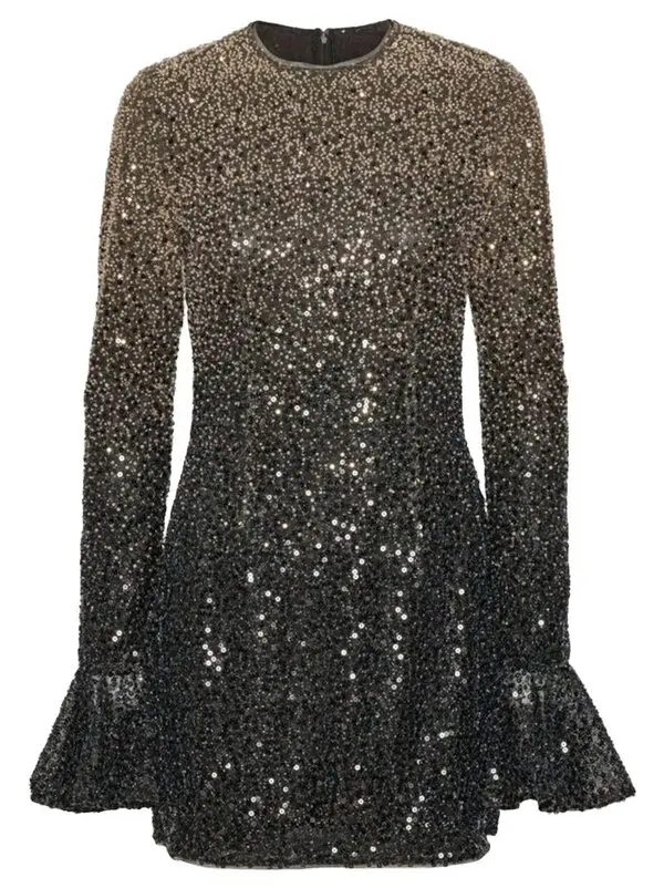 ROTATE BY BIRGER CHRISTENSEN Sequined Mini Dress - Gray