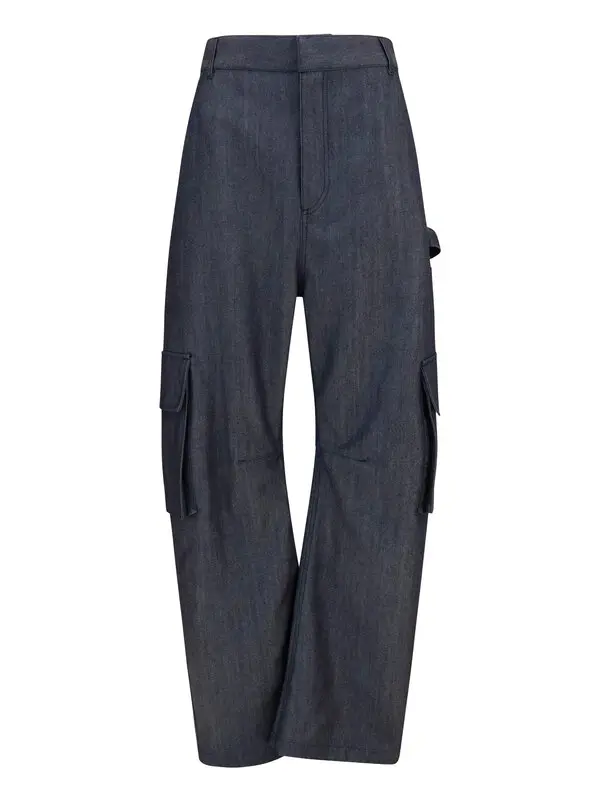 Balenciaga Printed Cargo Pants - Blue