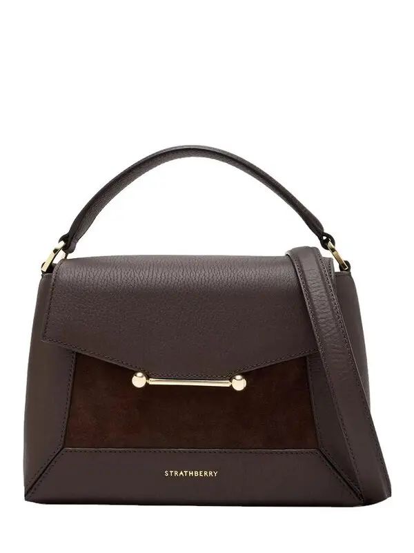 Strathberry Paneled Top Handle Bag - Brown