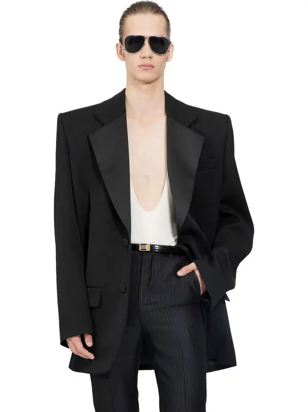 Saint Laurent Oversized Tuxedo Blazer - Black