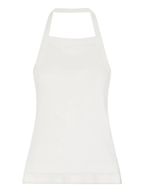 Ossou Clovis Cotton Jersey Halterneck Tank - Neutrals