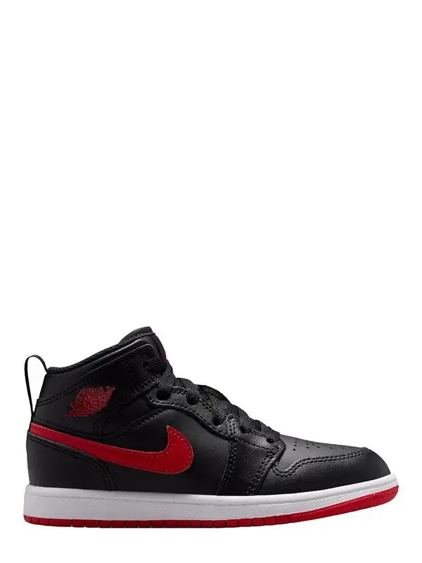 JORDAN 1 Mid Sneakers - Black/white/university Red