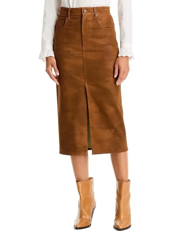 Isabel Marant Étoile Bisane Faux Leather Skirt - Brown