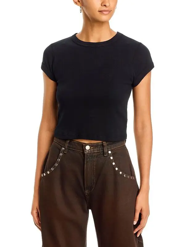 MOTHER The Itty Bitty Ringer Tee - Black