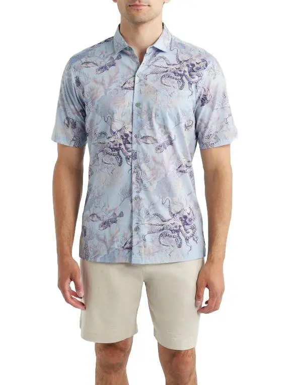 Tori Richard Octopuss Notched Collar Cotton Lawn Shirt - Chambray