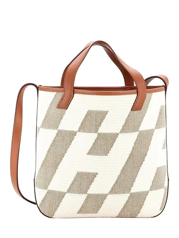 Hermès 27 Cabas H En Biais Tote Canvas With Leather - Brown