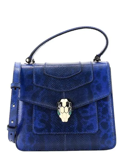 BVLGARI Small Serpenti Forever Top Handle Bag Karung - Blue