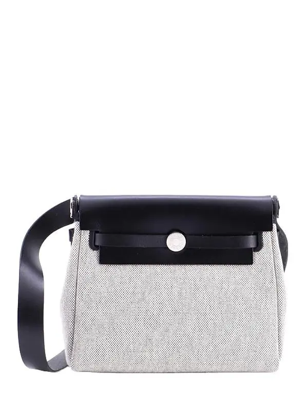 Hermès 20 Herbag Zip Toile And Leather - Black