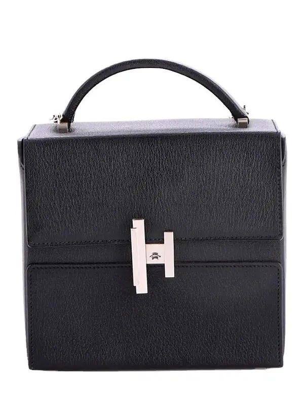 Hermès Cinhetic Top Handle Bag Chevre Mysore - Black