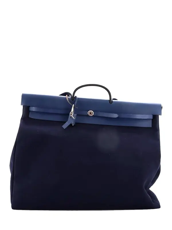 Hermès Herbag Cabine Toile And Leather - Blue