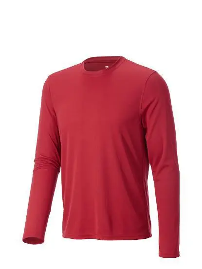 STRAUSS Performance Long Sleeve Crewneck T-shirt - Fire Red