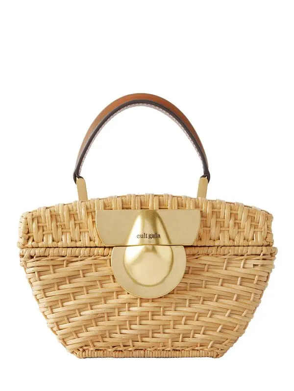 Cult Gaia Tyla Mini Raffia Tote - Neutrals