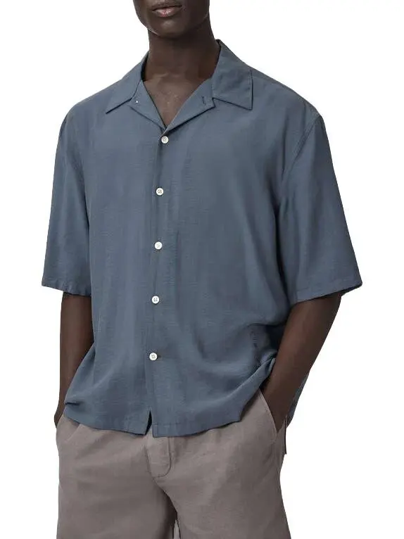 ALLSAINTS Purley Button-up Camp Shirt - Canis Grey