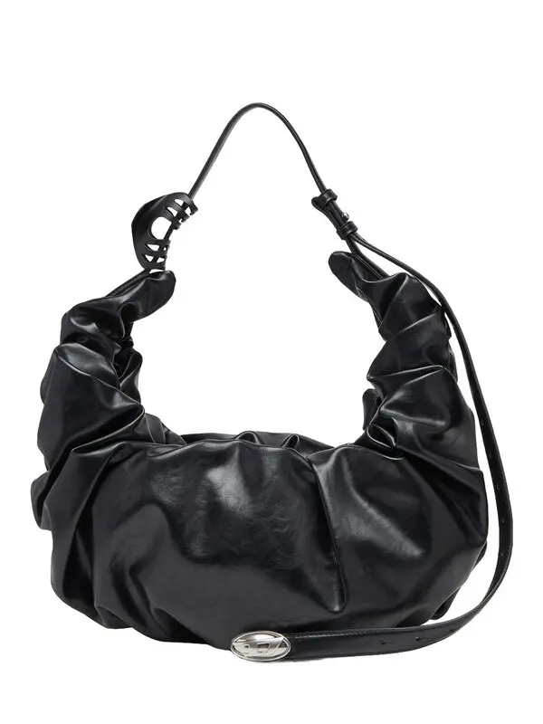 DIESEL® Grab-d Faux Leather Hobo Shoulder Bag - Black