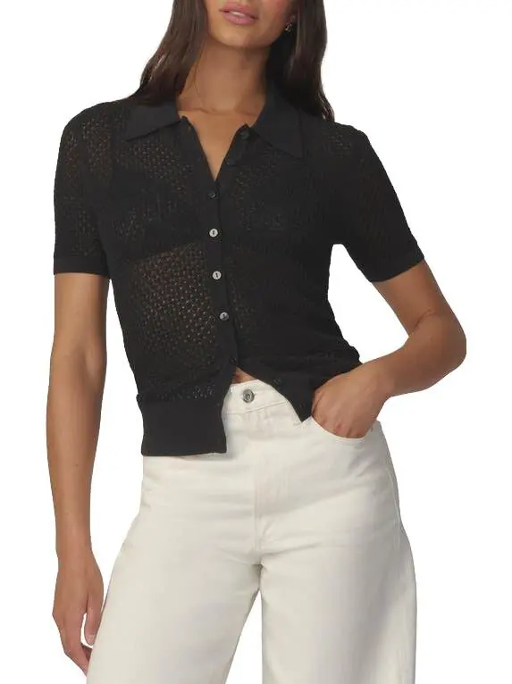 Joe's Jeans Davey" Open Stitch Cardigan - Black