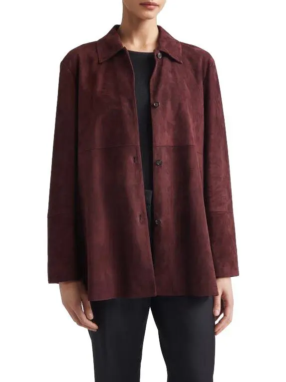 Max Mara Suede Shirt Jacket - Red