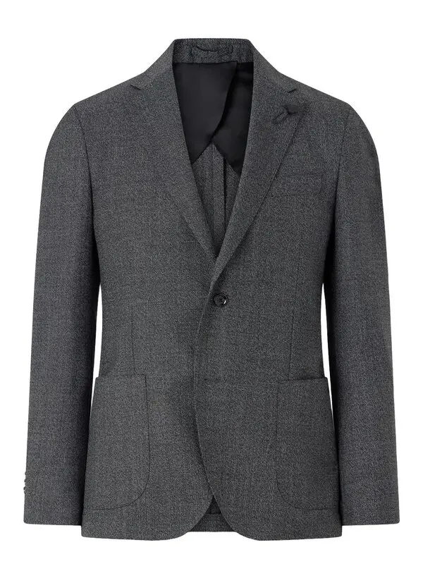LARDINI Double-breasted Wool Suit Jacket - Gray